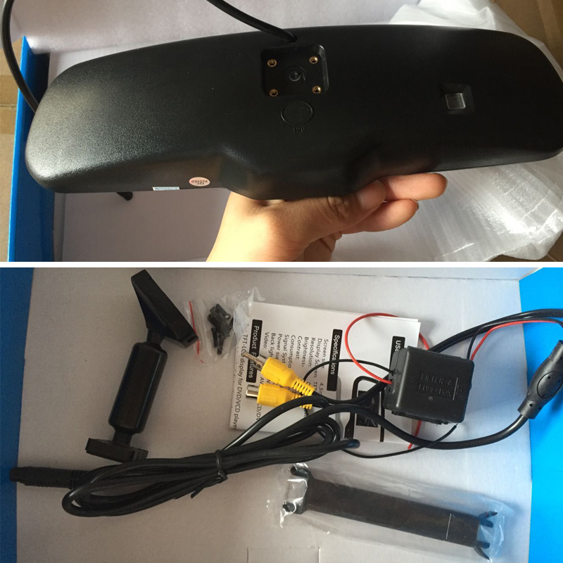 4.3" Car Replacement Rear View Mirror Monitor with No1 Bracket+Backup ...