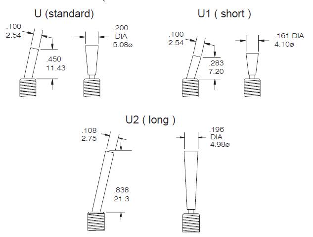 5Pcs T8014A-U2 Long Flat Handle 3Pin MOM-OFF-MOM Momentary Mini Toggle ...